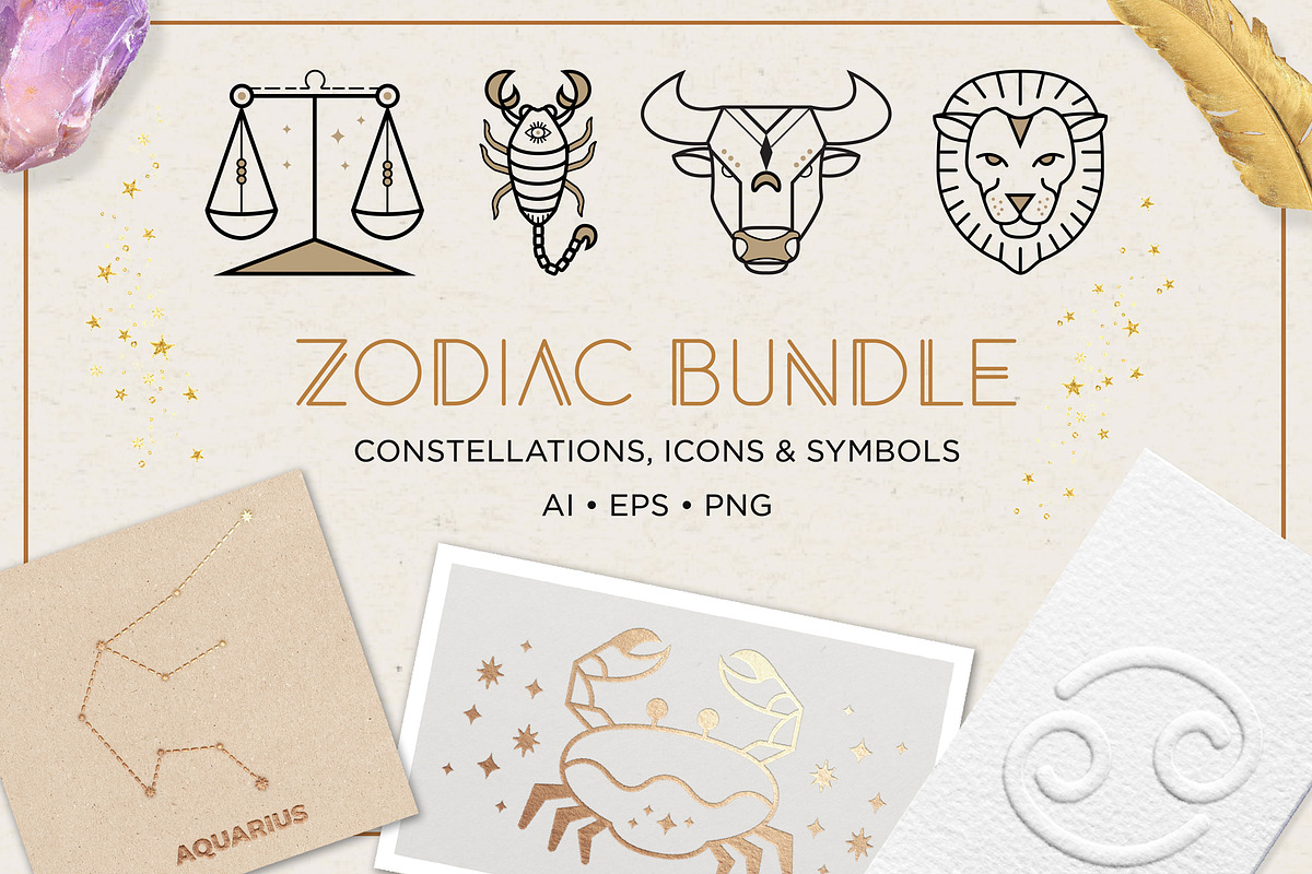 Zodiac Graphics Bundle, an Illustration by Oh so Lively