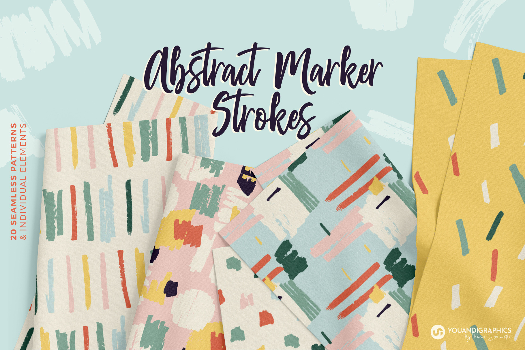 Abstract Marker Strokes Patterns, a Pattern Graphic by Youandigraphics