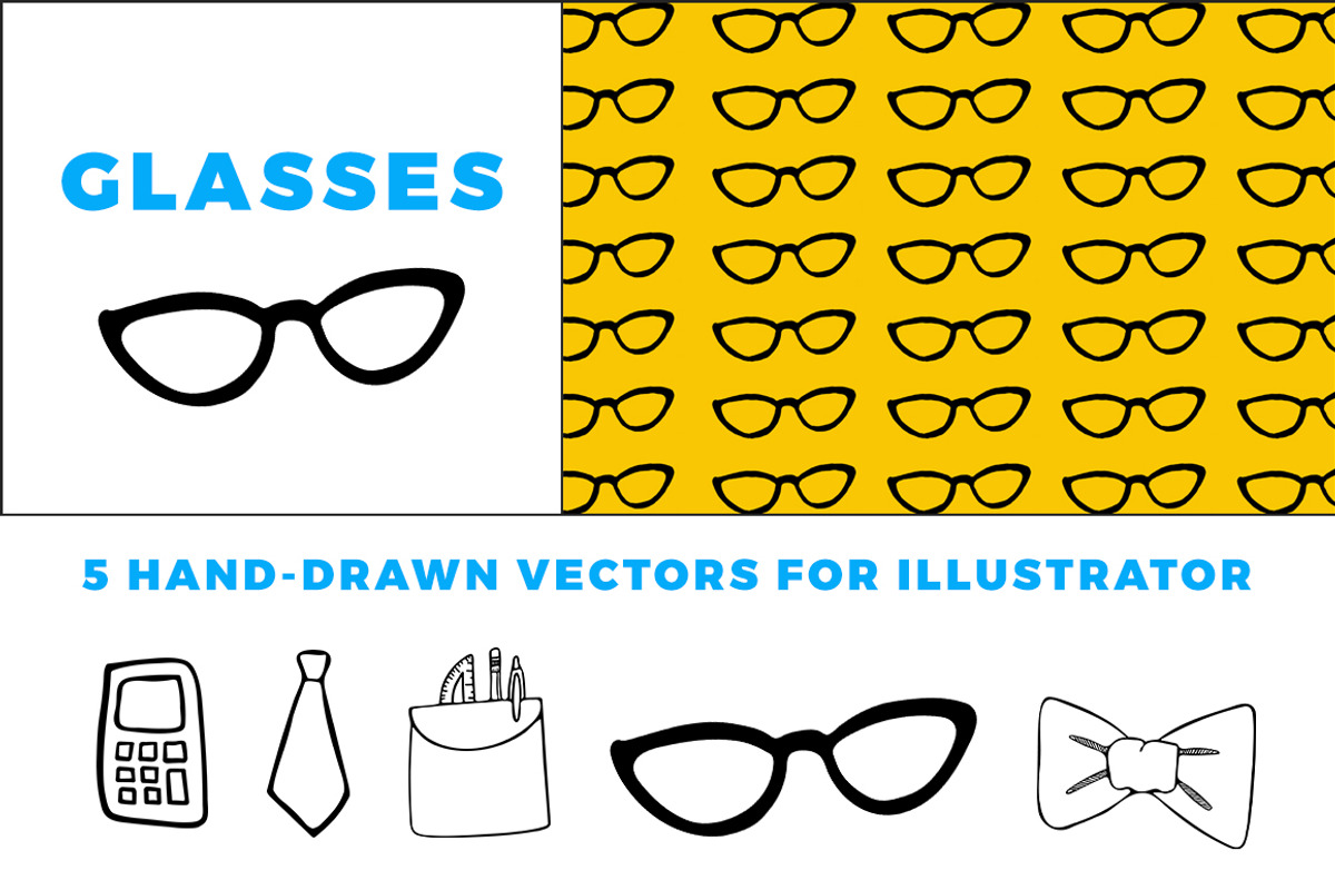 Hand Drawn Nerd Vectors, an Object Graphic by MightyMarq