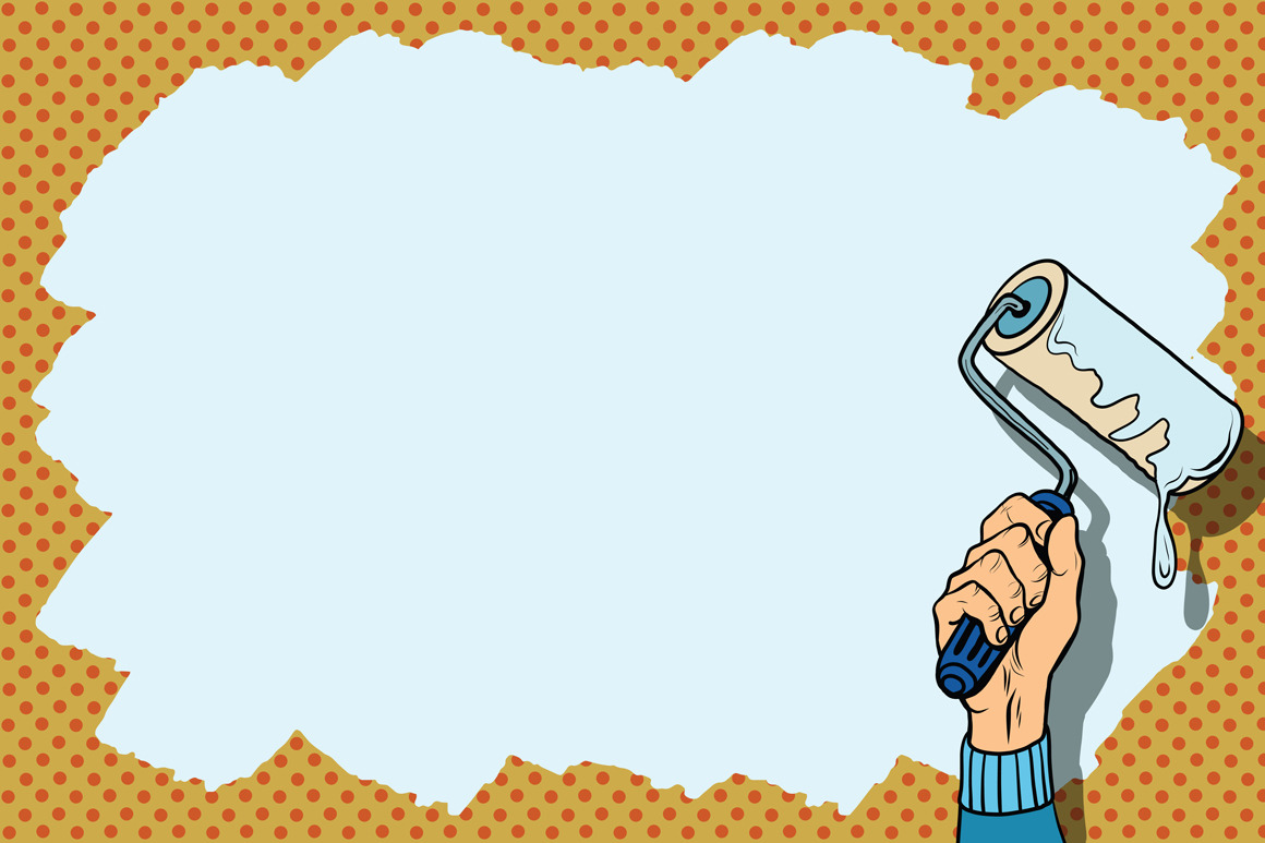 Paint background for the text, a Person Illustration by studiostoks