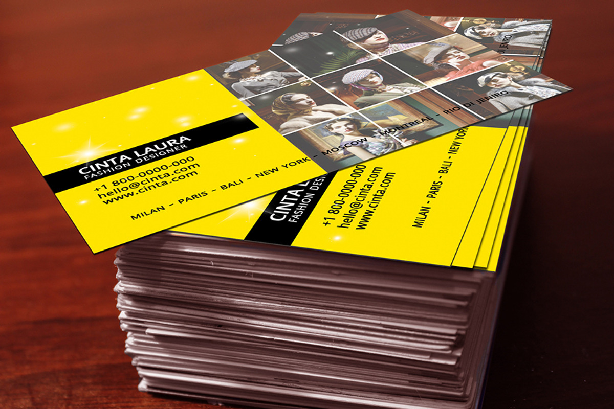 5 Yellow Business Card Template, a Business Card Template by Giant Design