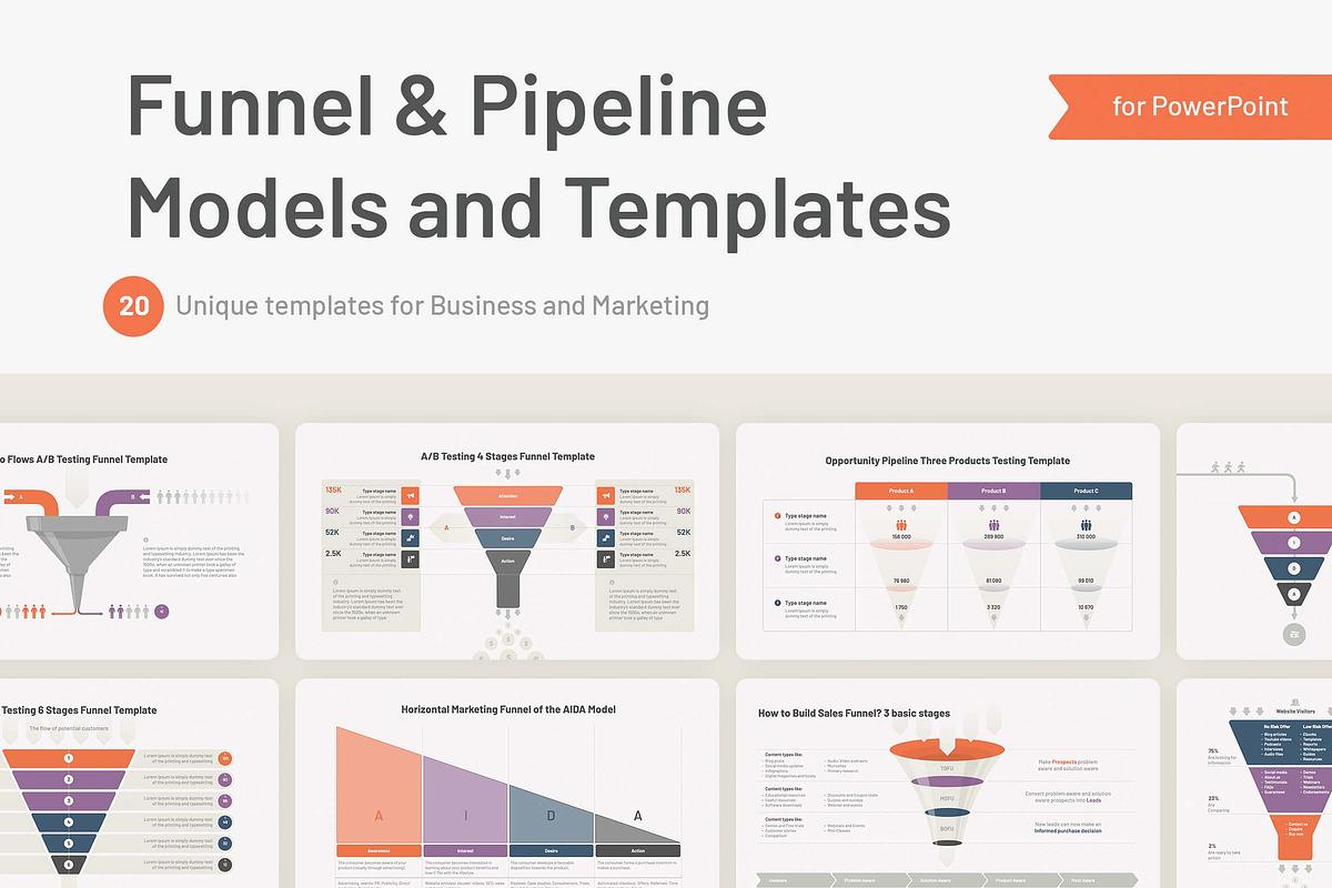 Funnel & Pipeline Models for PowerPoint | Creative Market