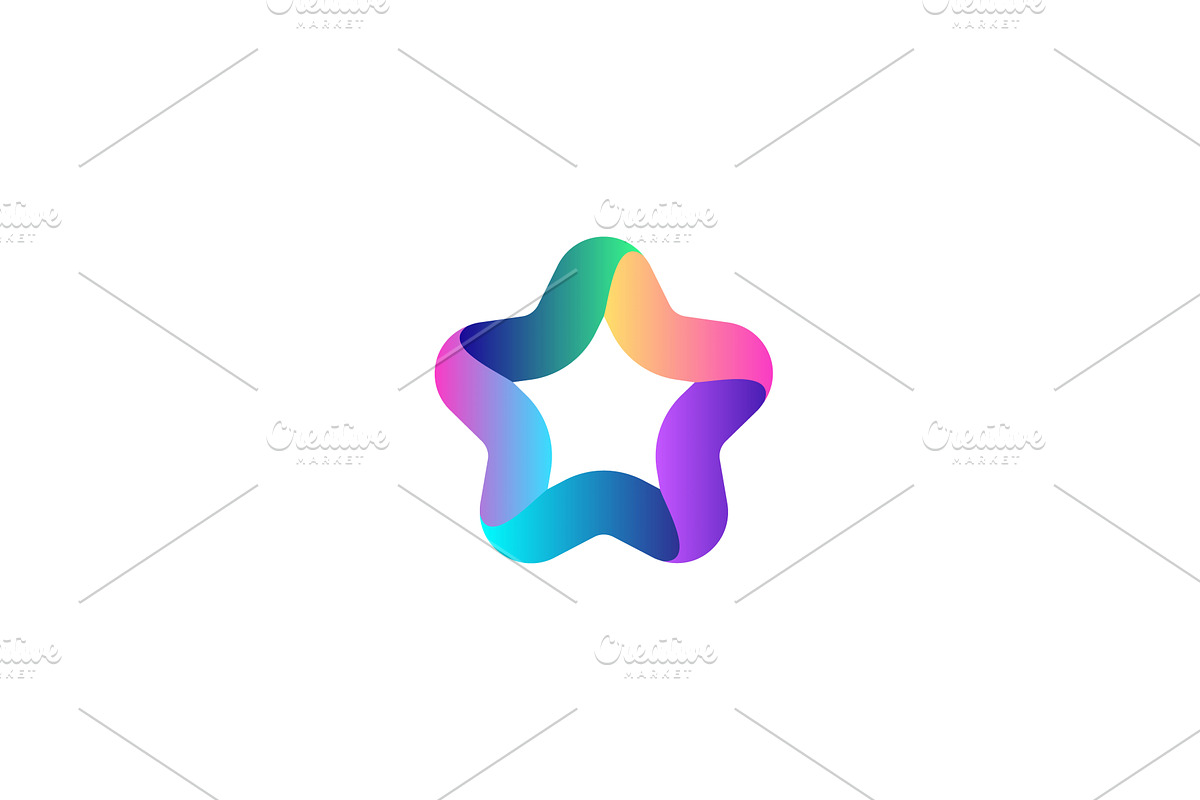 Abstract bright gradient star vector, a Branding & Logo Template by Bureau | Creative Market
