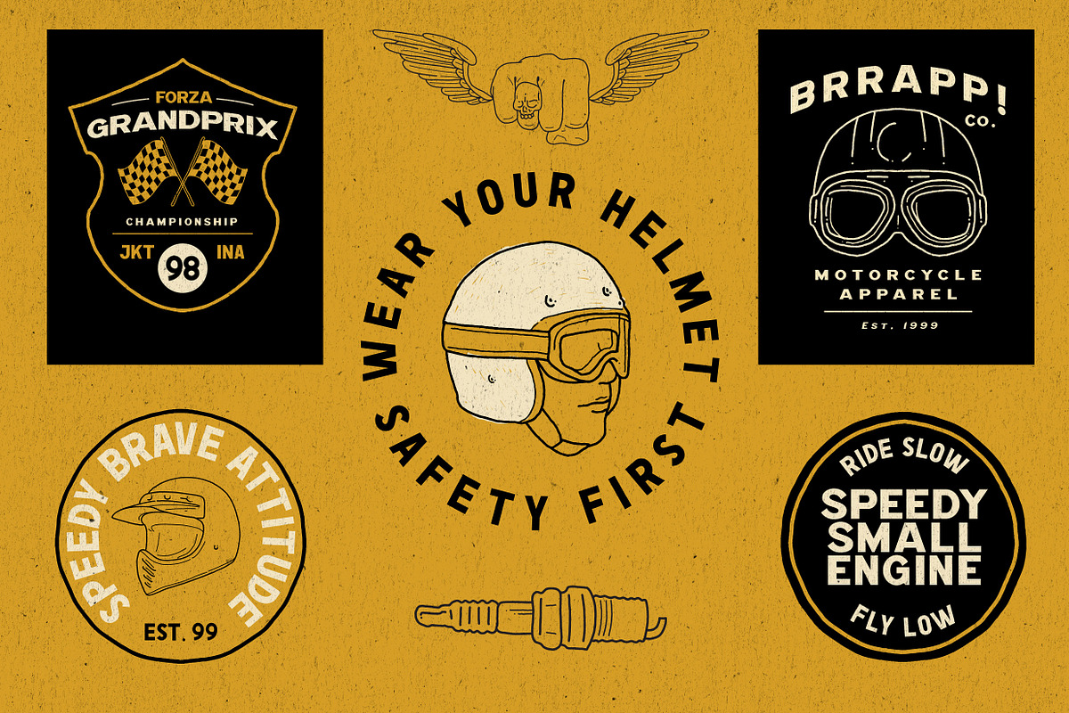 Ride Slow - Motorcycle Font Bundle, a Sans Serif Font by Konstantine Studio