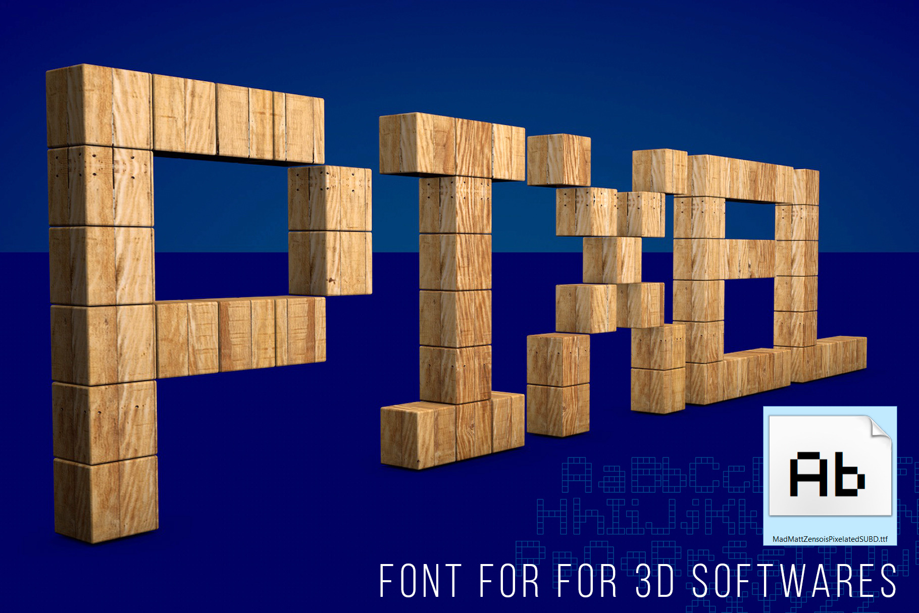 MS Pixelated Font for 3D Apps, a Sans Serif Font by Creative Graphics