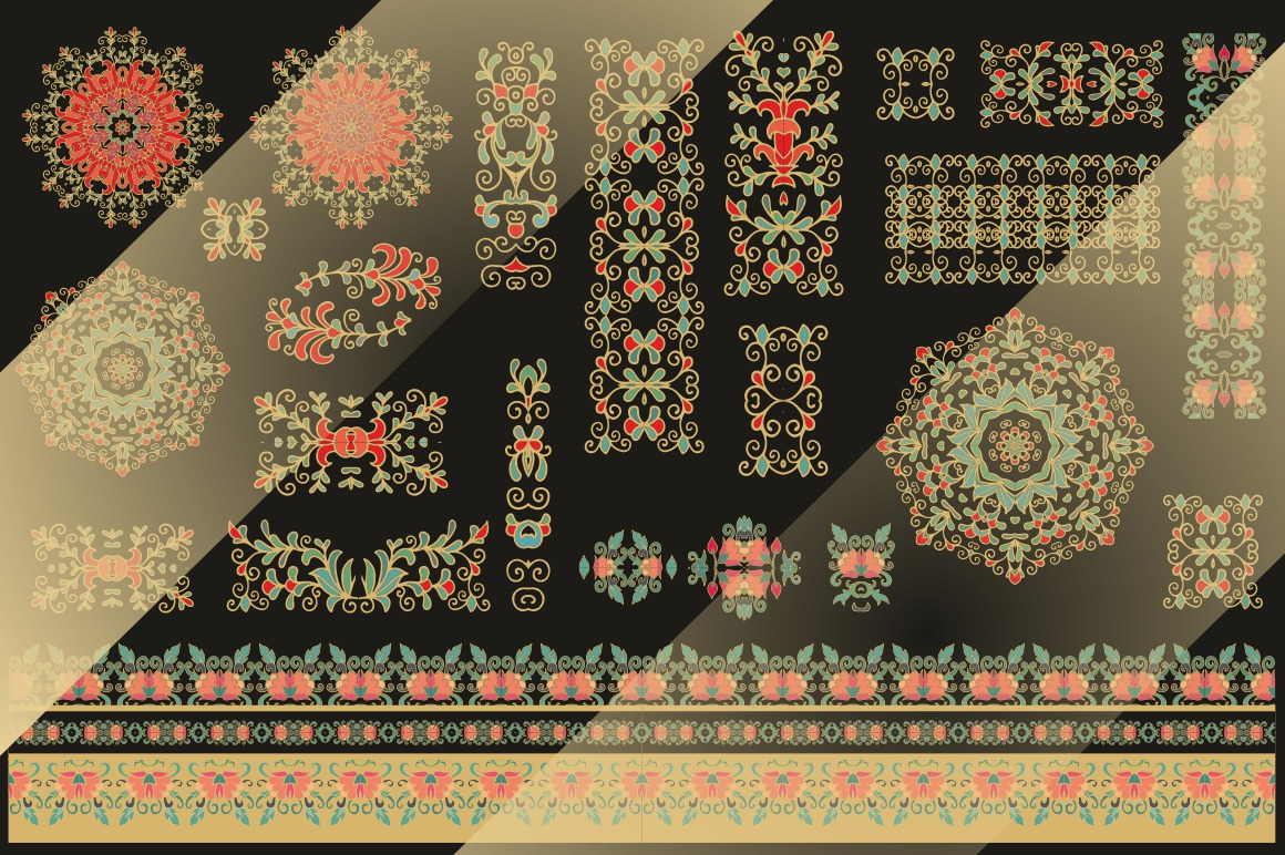 Set of decorative elements