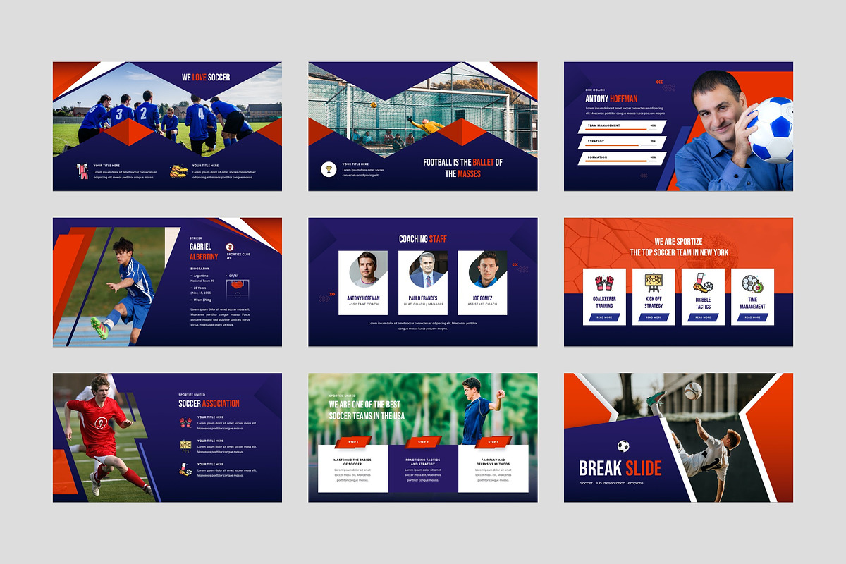 Soccer & Football Club PowerPoint, a Presentation Template by Graphue
