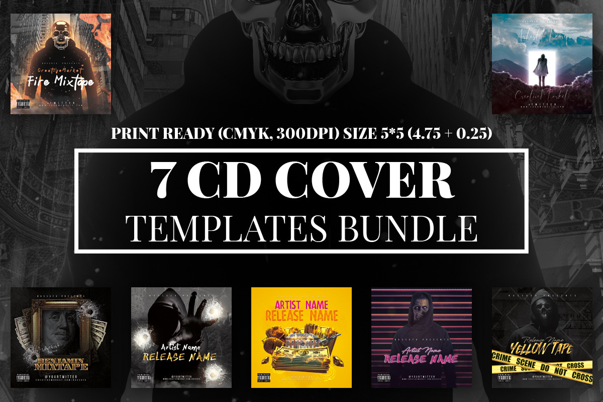 7 CD Cover Templates Bundle vol.2, a Templates & Theme by RussGFX