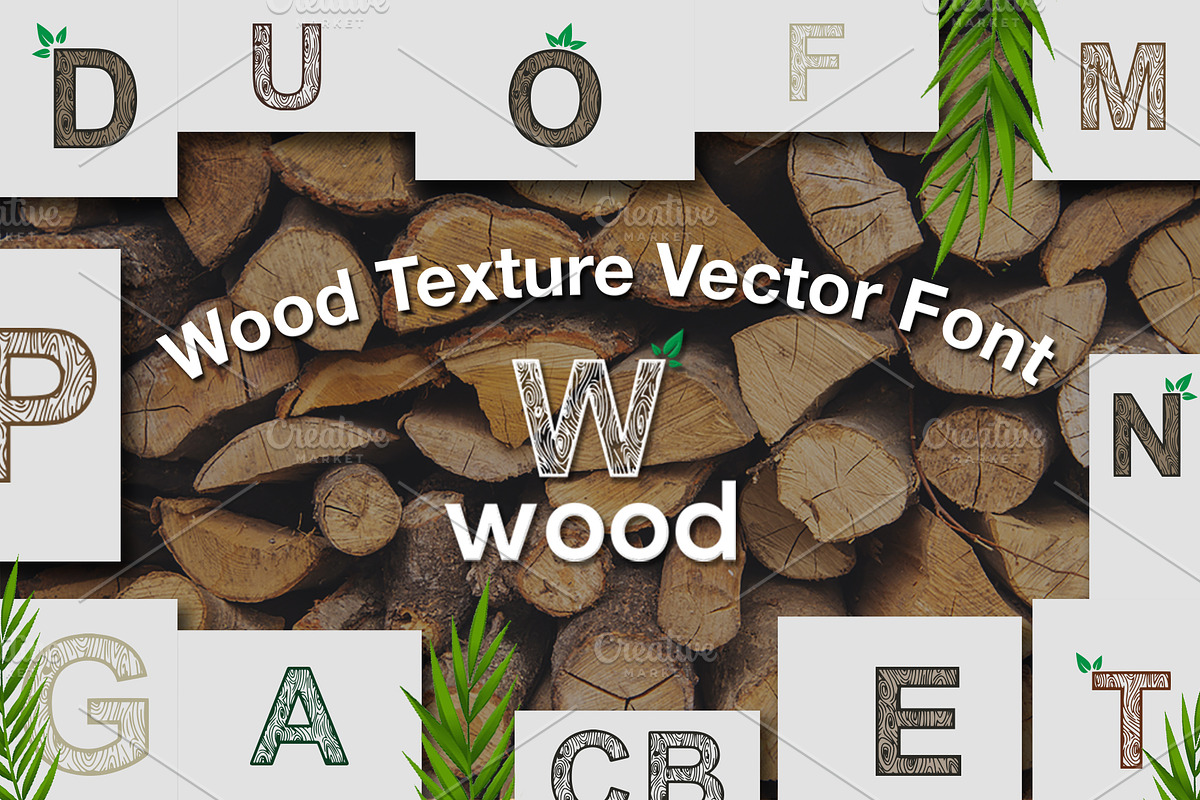 26 vector letters wood texture pack, a Branding & Logo Template by Piro ...