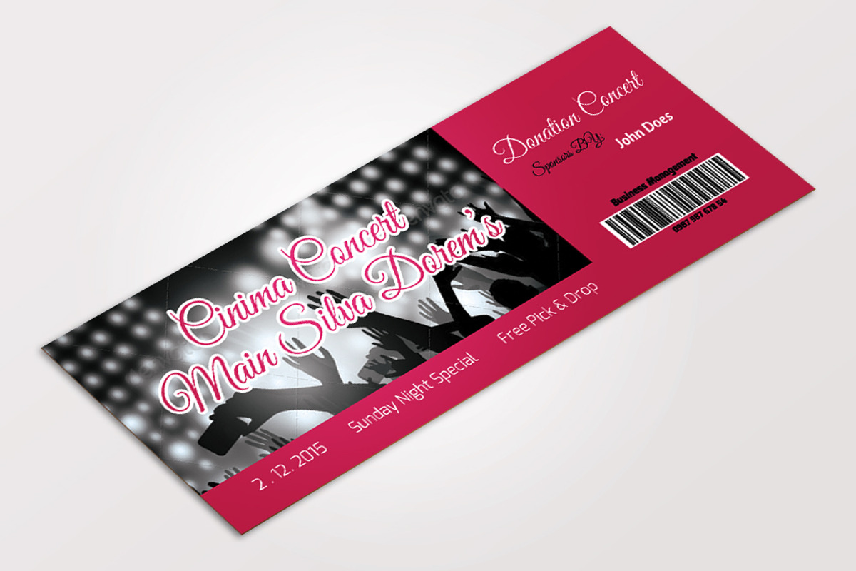Concert Entry Tickets Template, an Invitation Template by Psd Templates