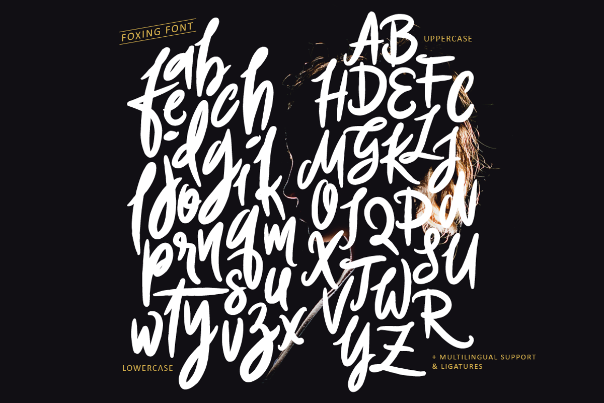 Foxing Font + PS Action, a Script Font by The Branded Quotes