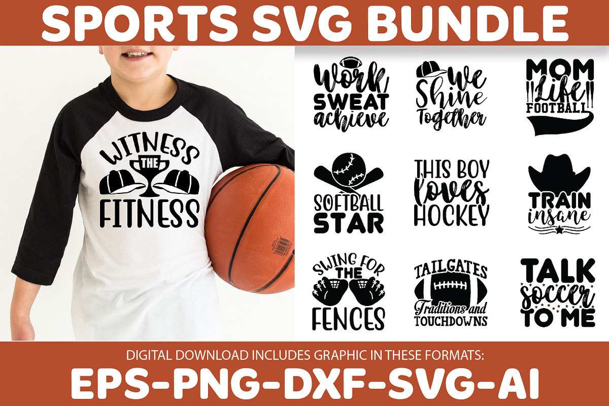 Sports SVG Bundle, an Illustration by Libby Wishes