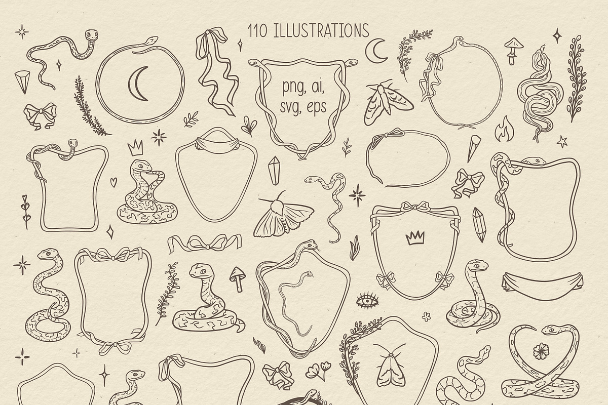 Snake Whisper Hand Drawn Line Art