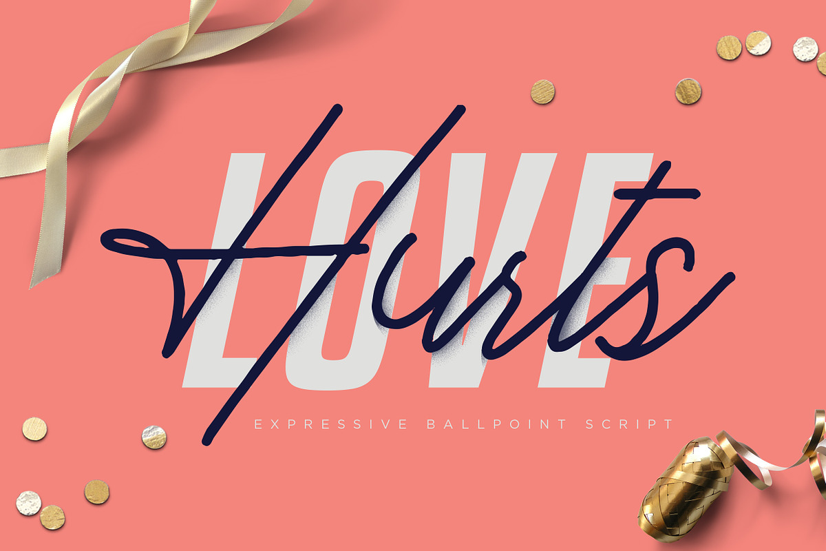 Love Hurts - Ballpoint Script, a Script Font by Konstantine Studio