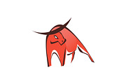 Stylish red bull logo symbol, an Animal Illustration by SuperAccurate