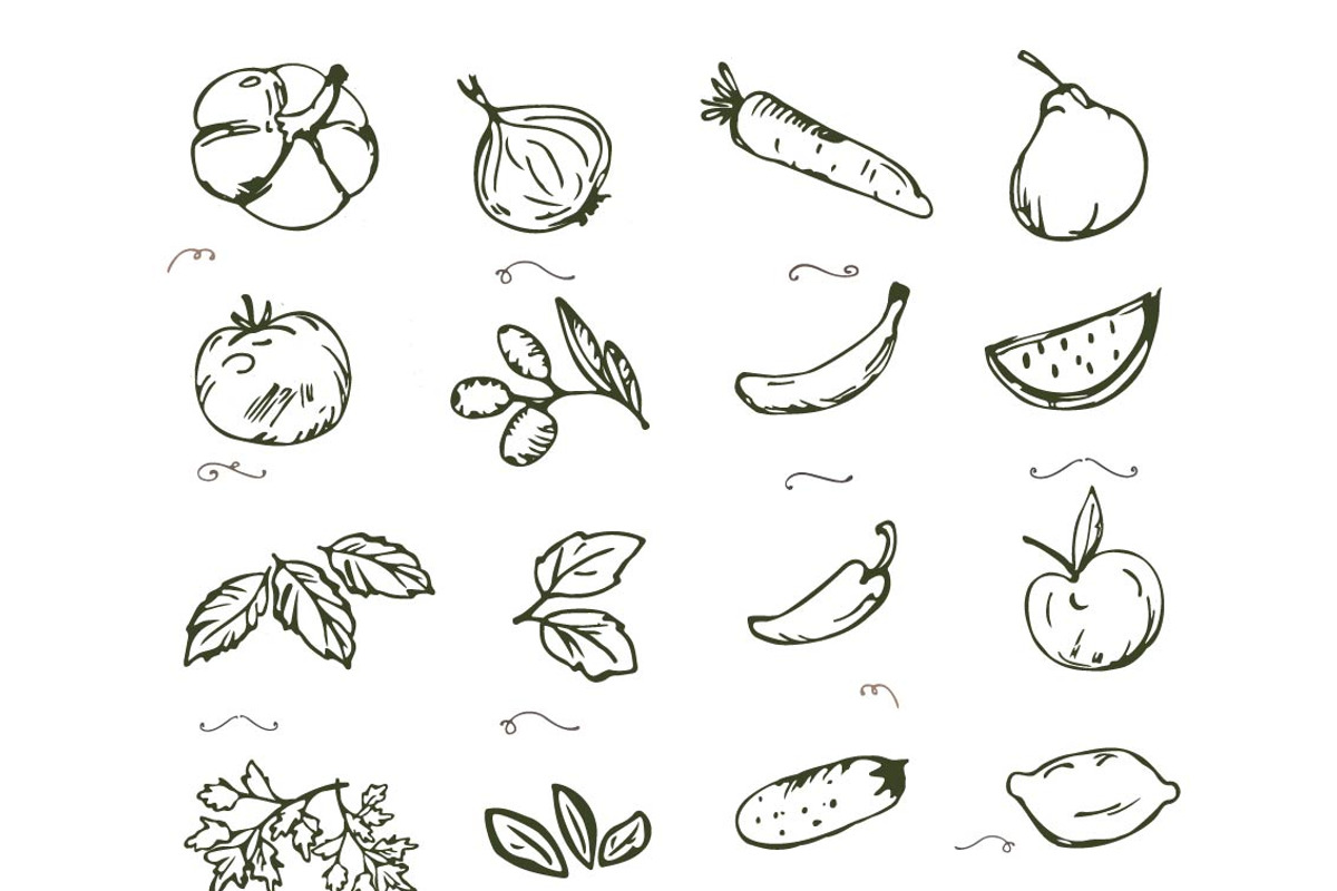 Vegetables and Fruits clip art, a Graphic by Svetlana Voloshina