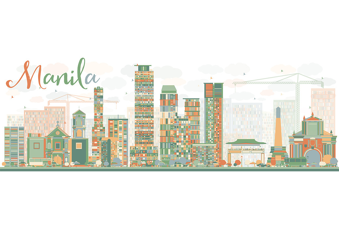 Abstract Manila Skyline, a Person Illustration by Booblgum