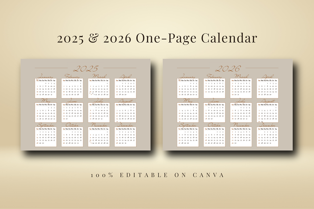 2025 CALENDAR CANVA TEMPLATE, a Stationery Template by The Little Lily ...
