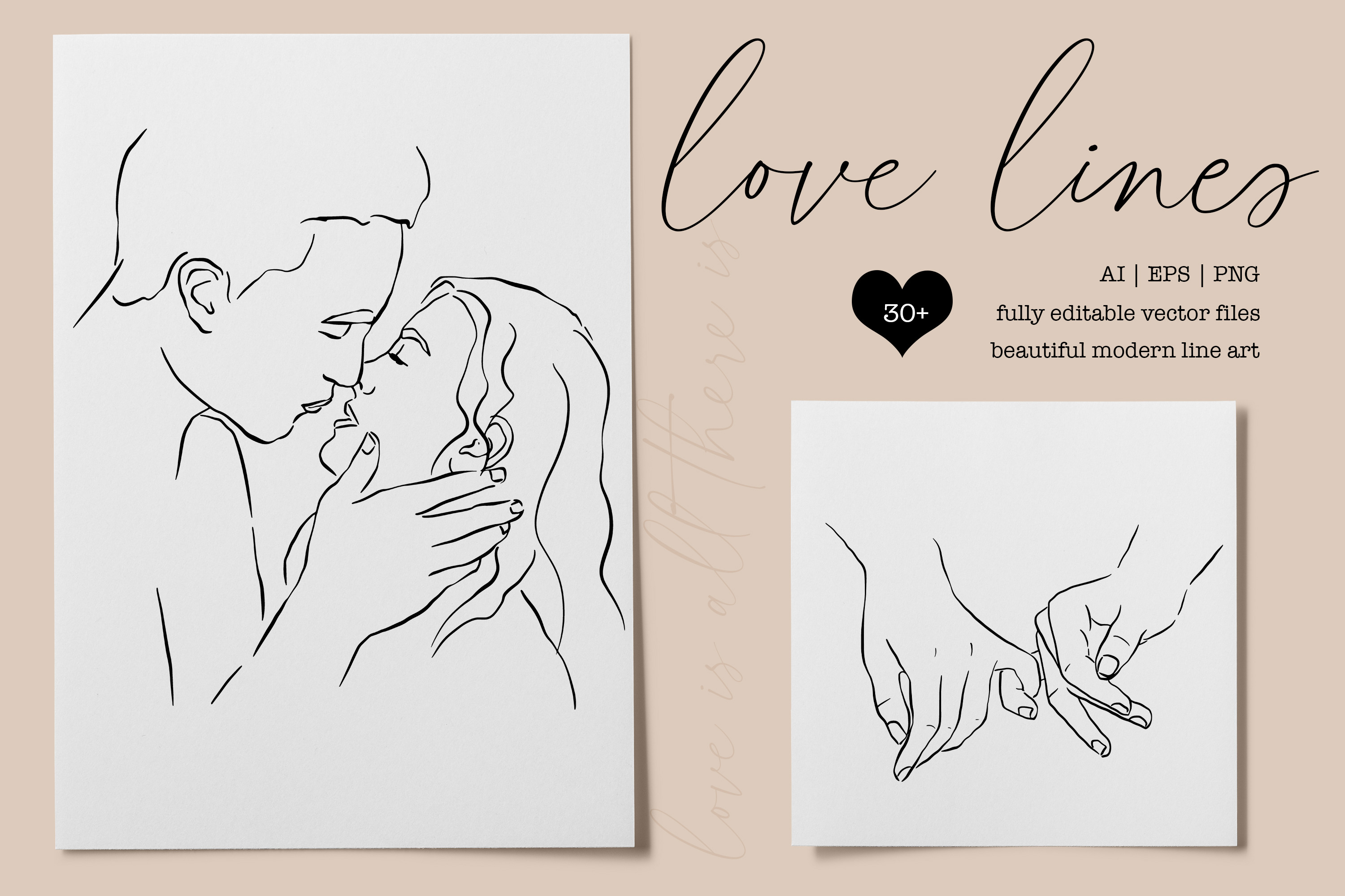 Valentine Love - Line Art, a Person Illustration by Backyard Rose