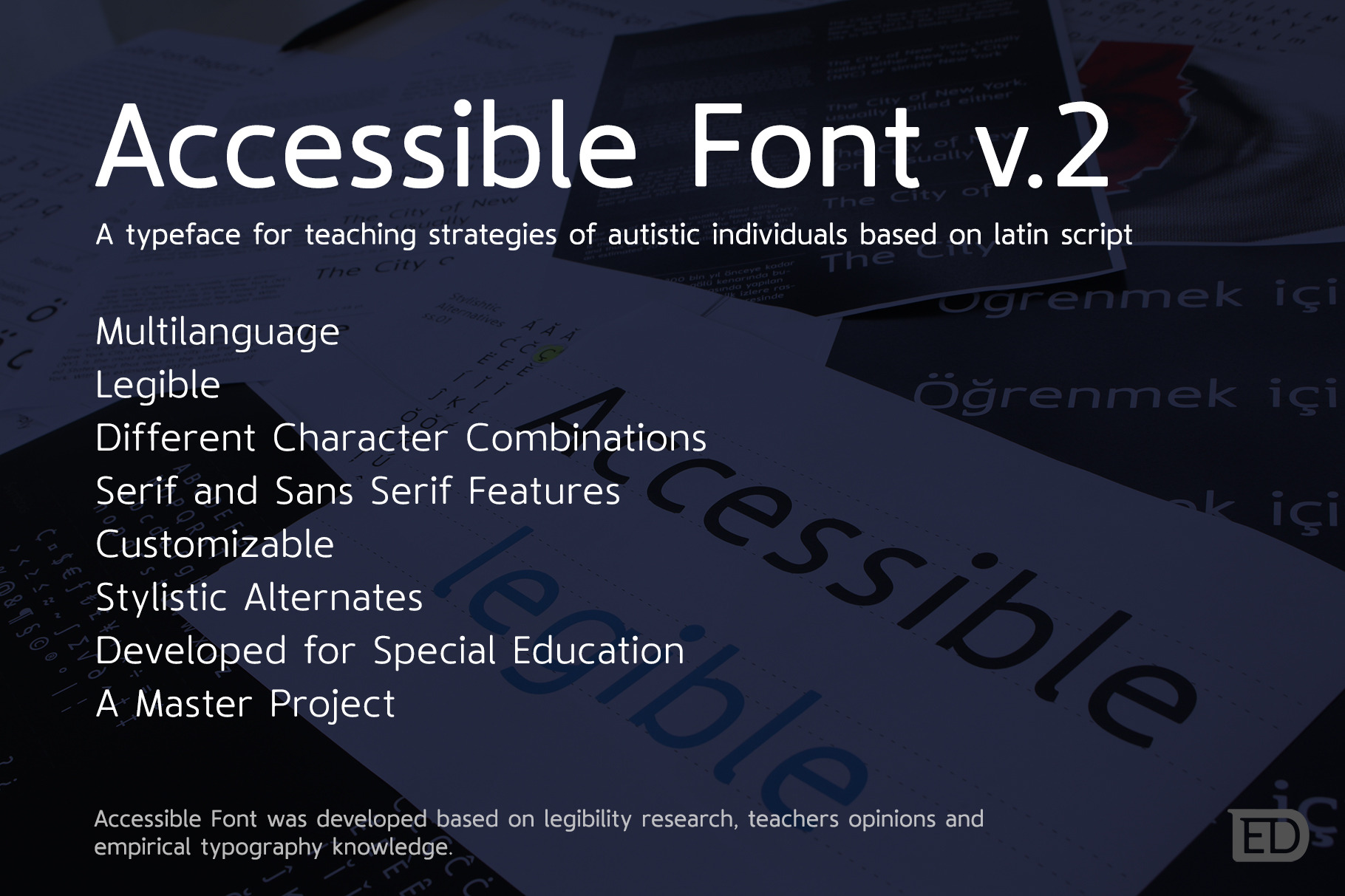 Accessible Font Version 2, a Font by Educational Design