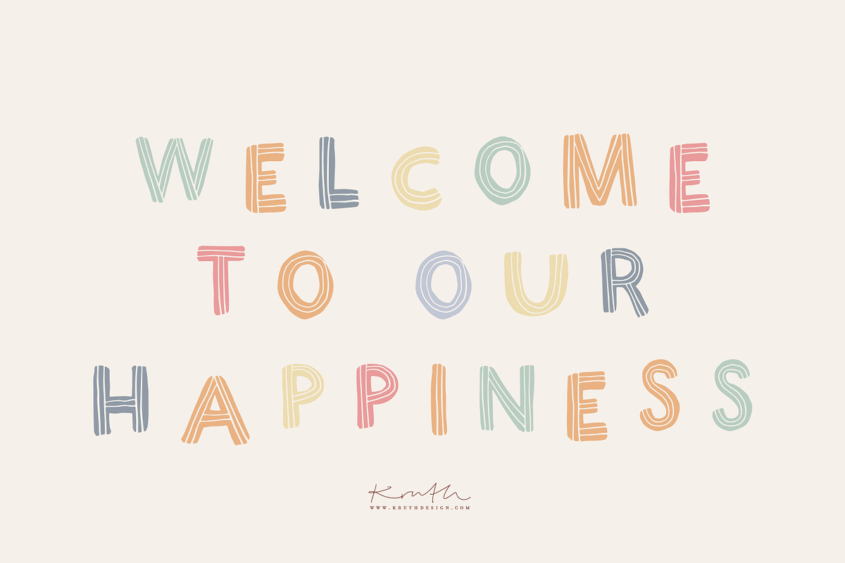 The Stripe Font / striped fonts, a Script Font by KruthDesign