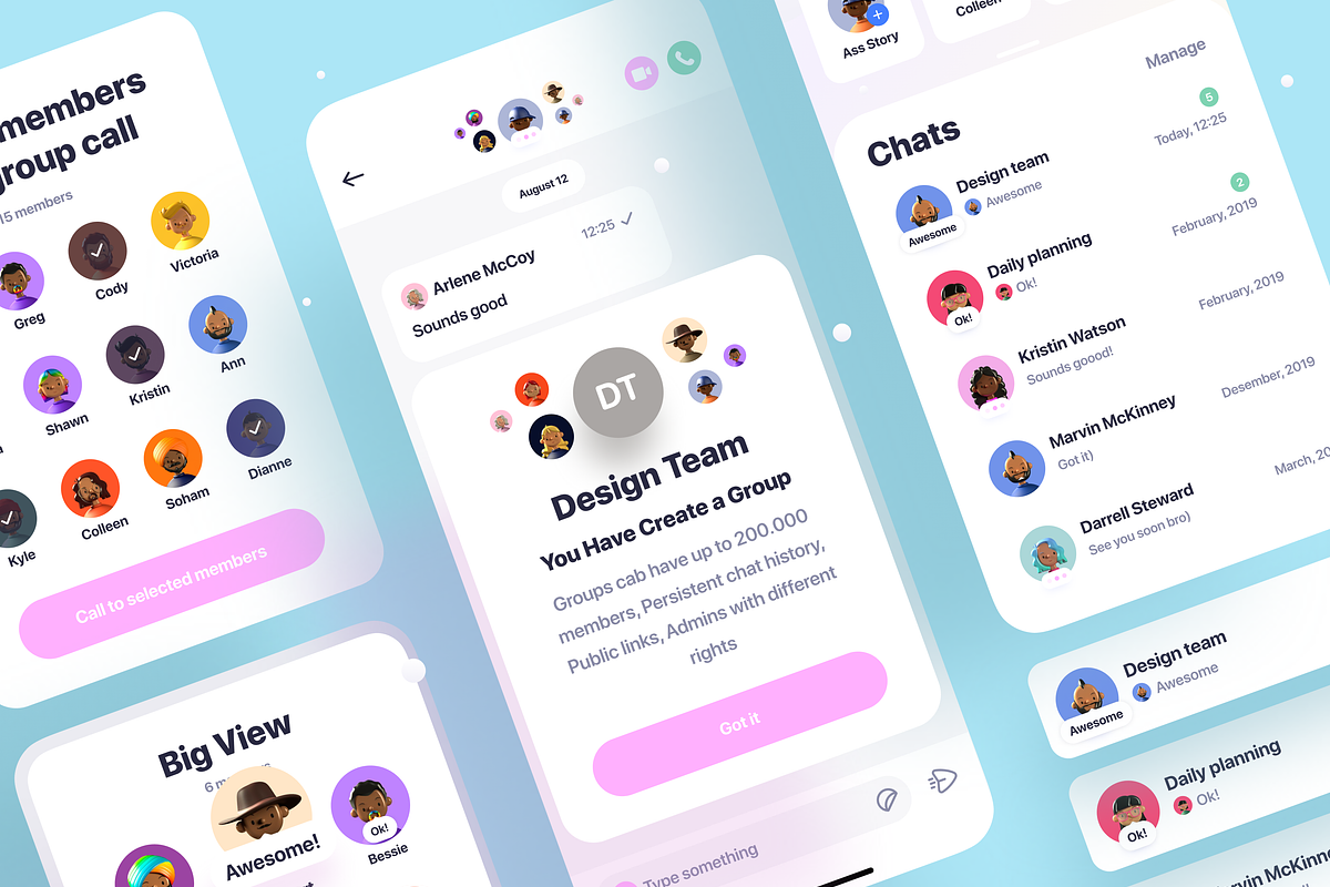 Clean Chat App UI, an App Template by ALEX BENDER UI STORE