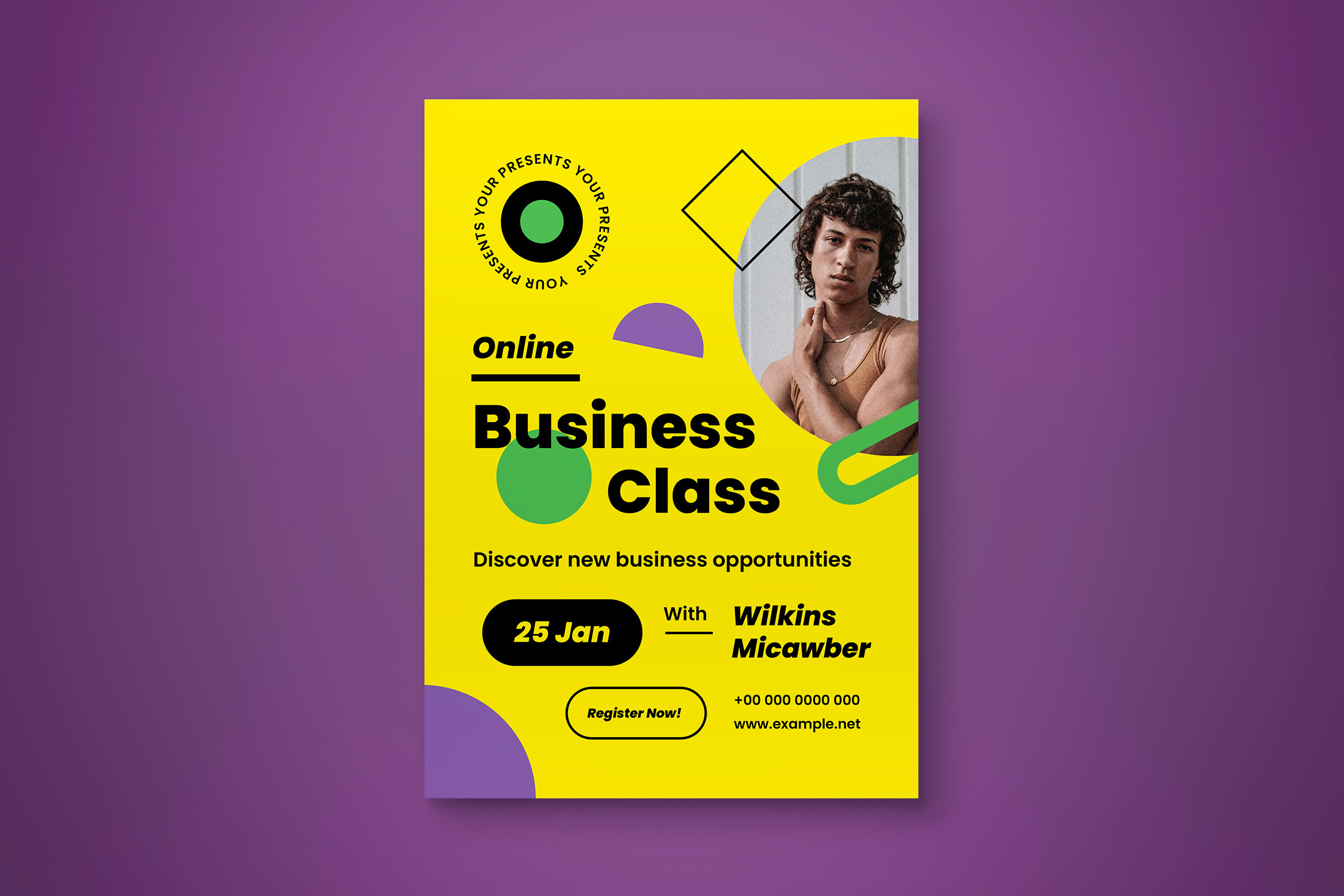 Online Business Class Flyer, a Flyer Template by graphicook