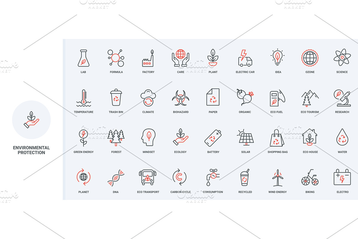 Environmental protection eco icons, an Object Illustration by Lemberg ...