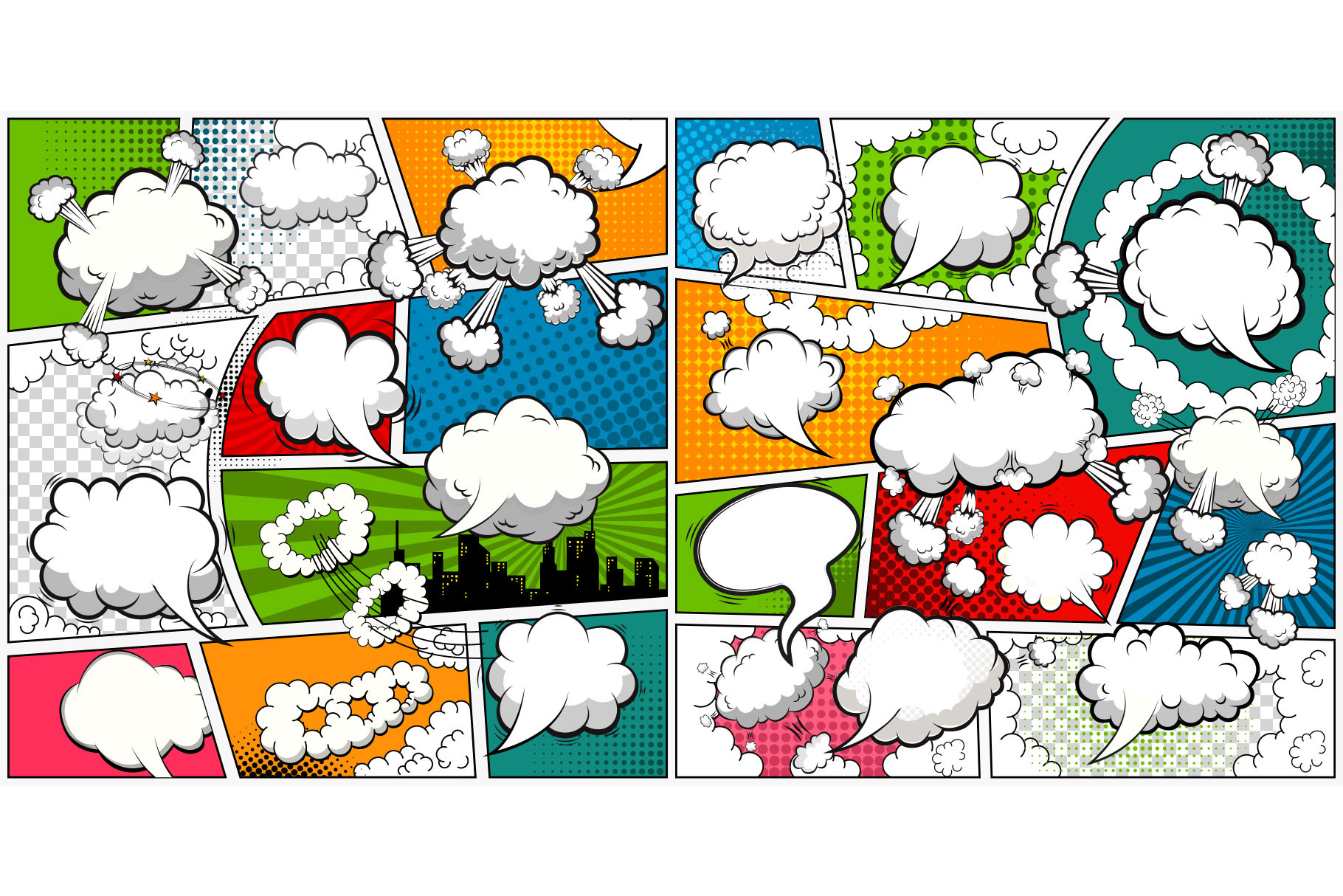 Comic book page template, an Illustration by Yayasya