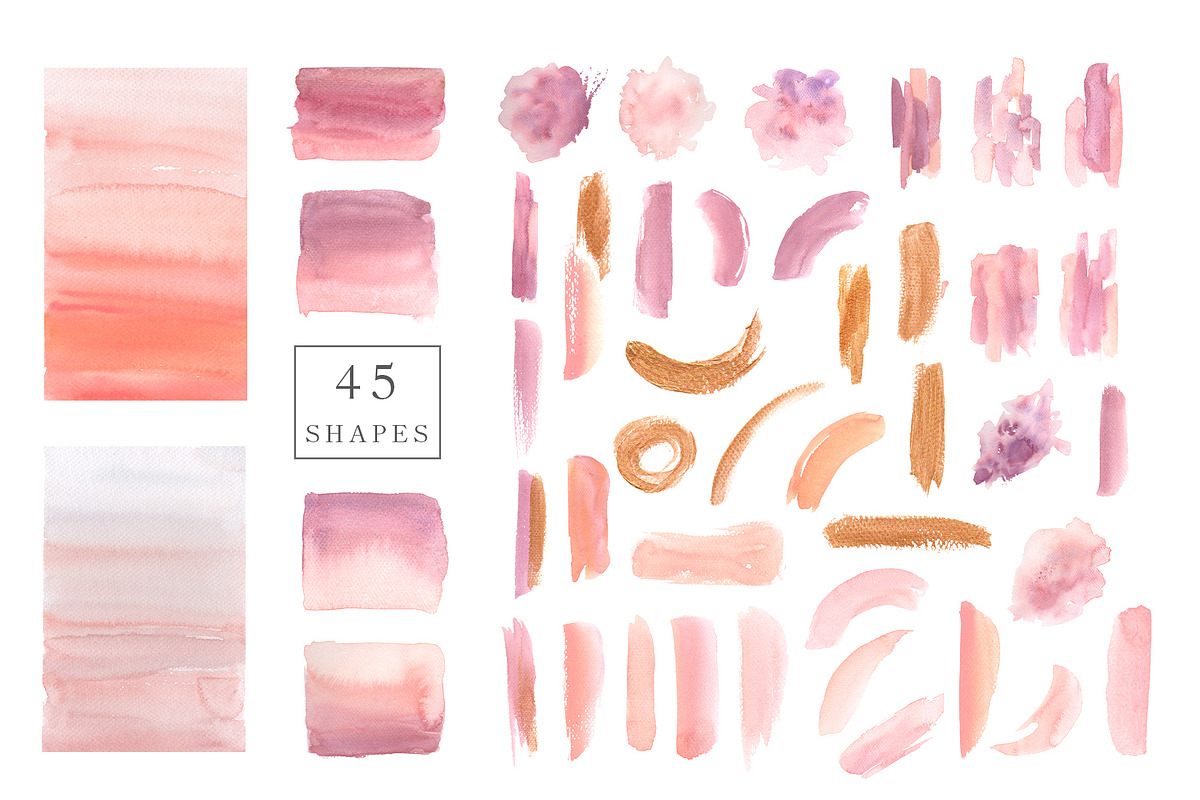 Peach Splash Mix Watercolor, a Decorative Illustration by CreativeValuation