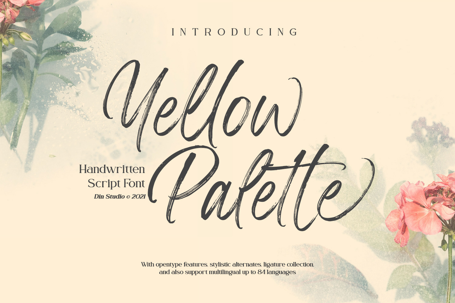 Yellow Palette, a Script Font by din-studio.com