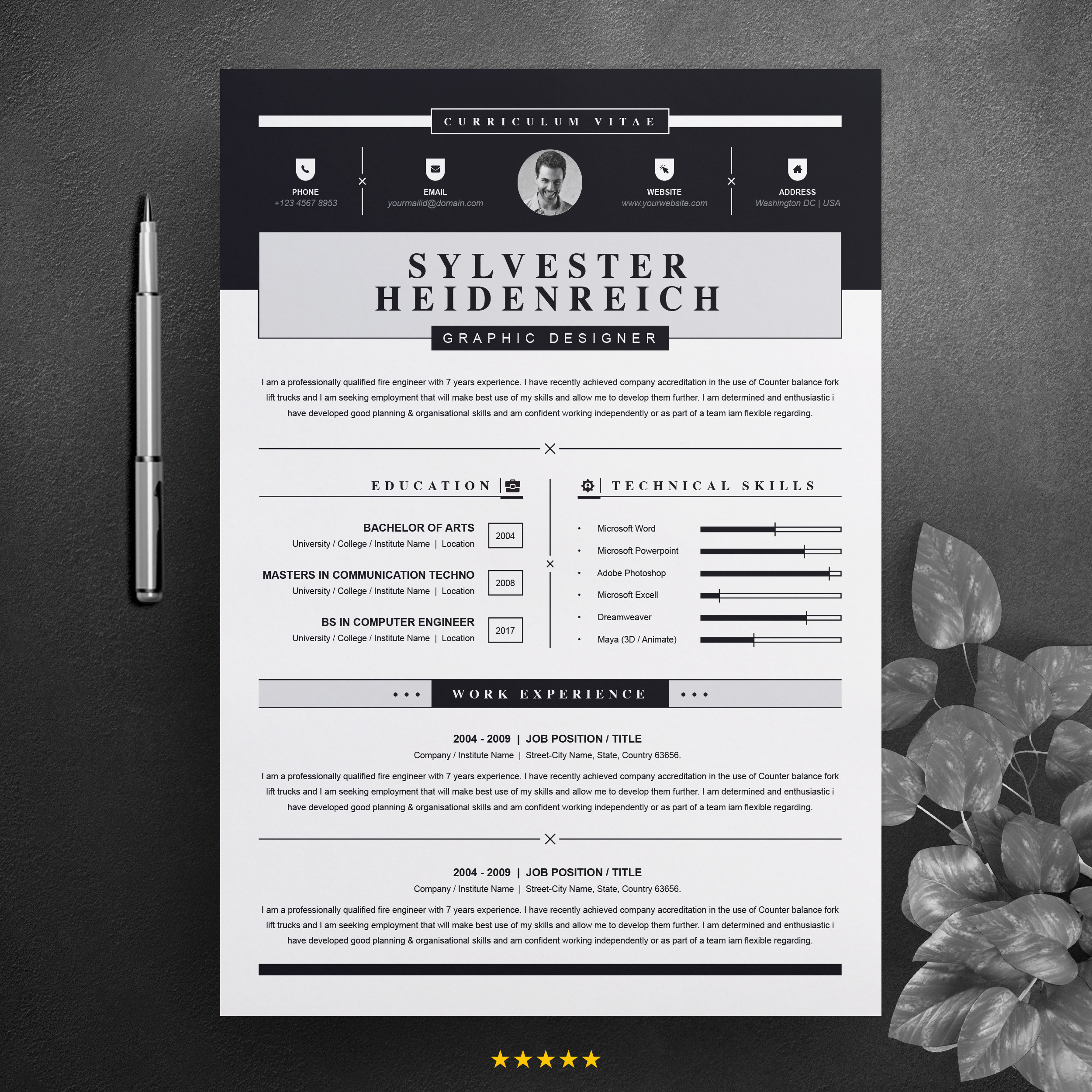 Modern Resume Template for Word, a Resume Template by ResumeInventor