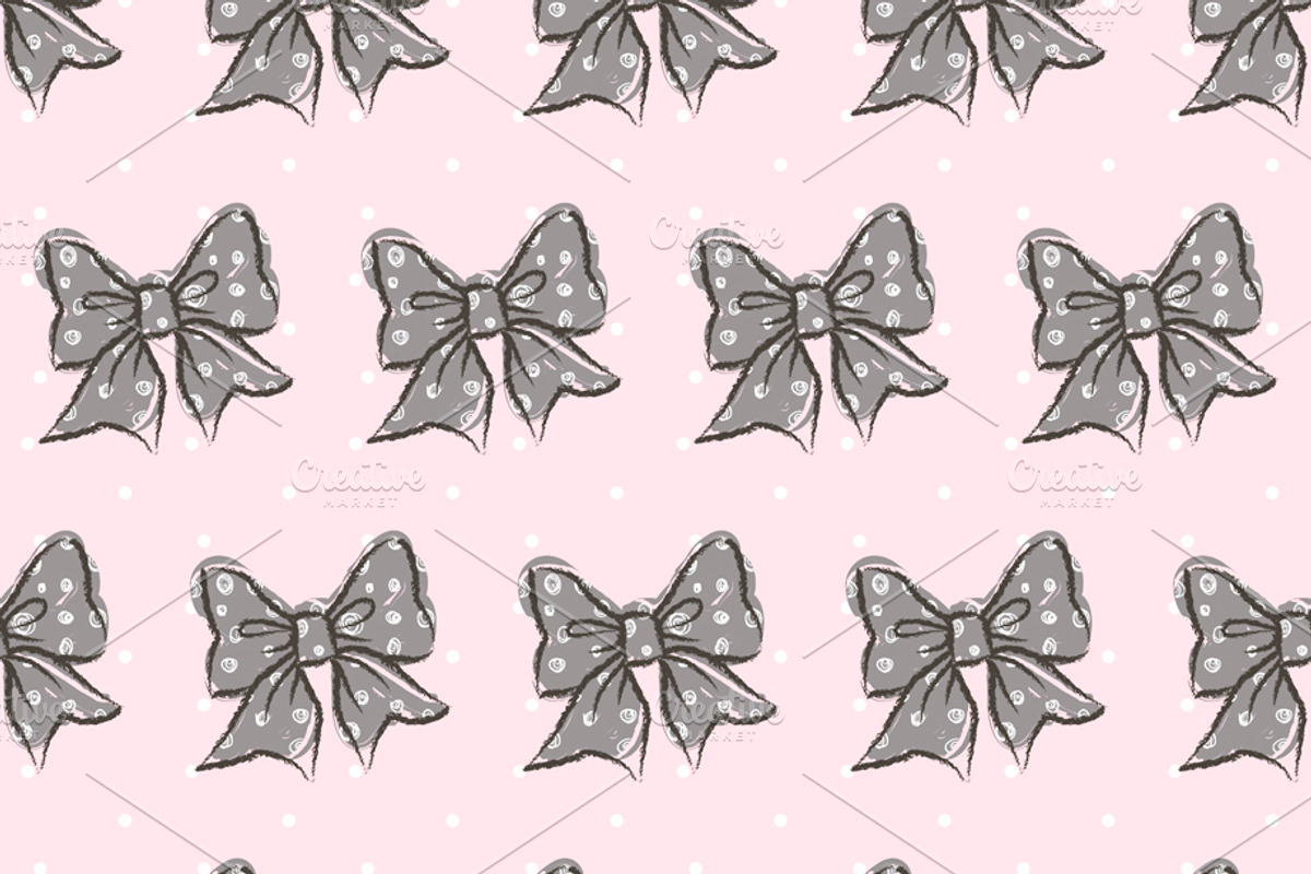 Cute vector hand drawn bows, a Pattern Graphic by Miss Belle Ame