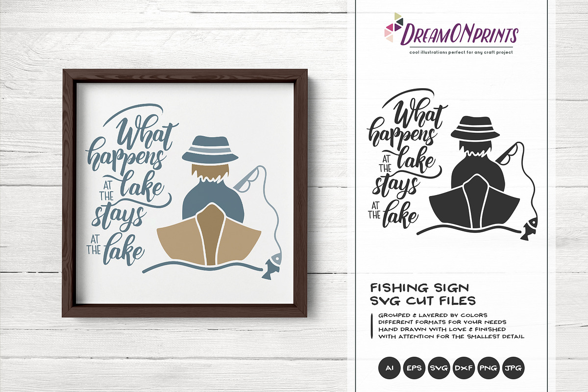 Fishing Sign SVG Vector, an Illustration by DreamONprints