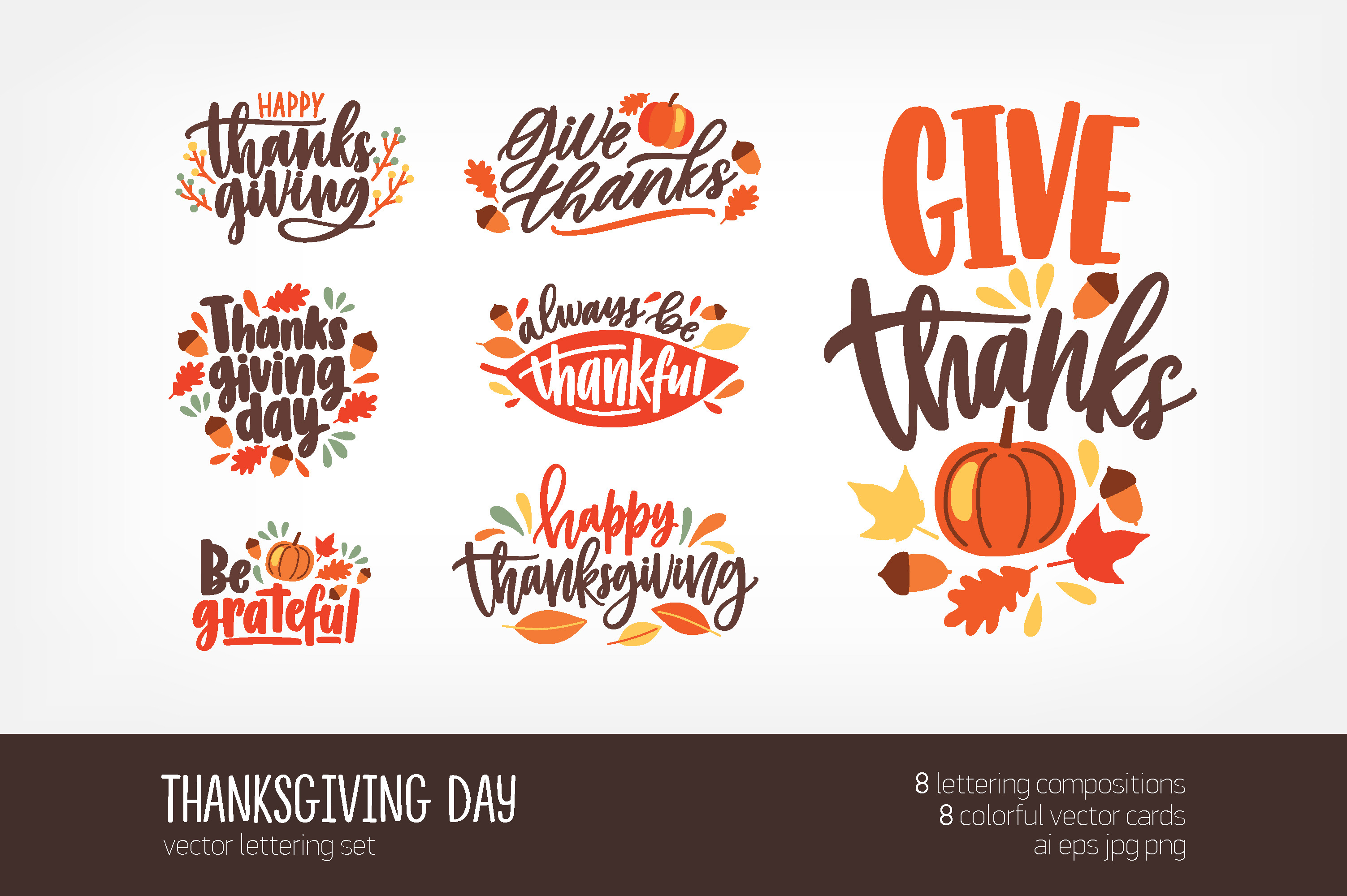 Thanksgiving day letterings, a Decorative Illustration by Good Studio