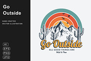 Go Outside vector illustration, an Illustration by cd-design.co