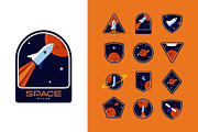 Space Badge Design, a Branding & Logo Template by freeject.net