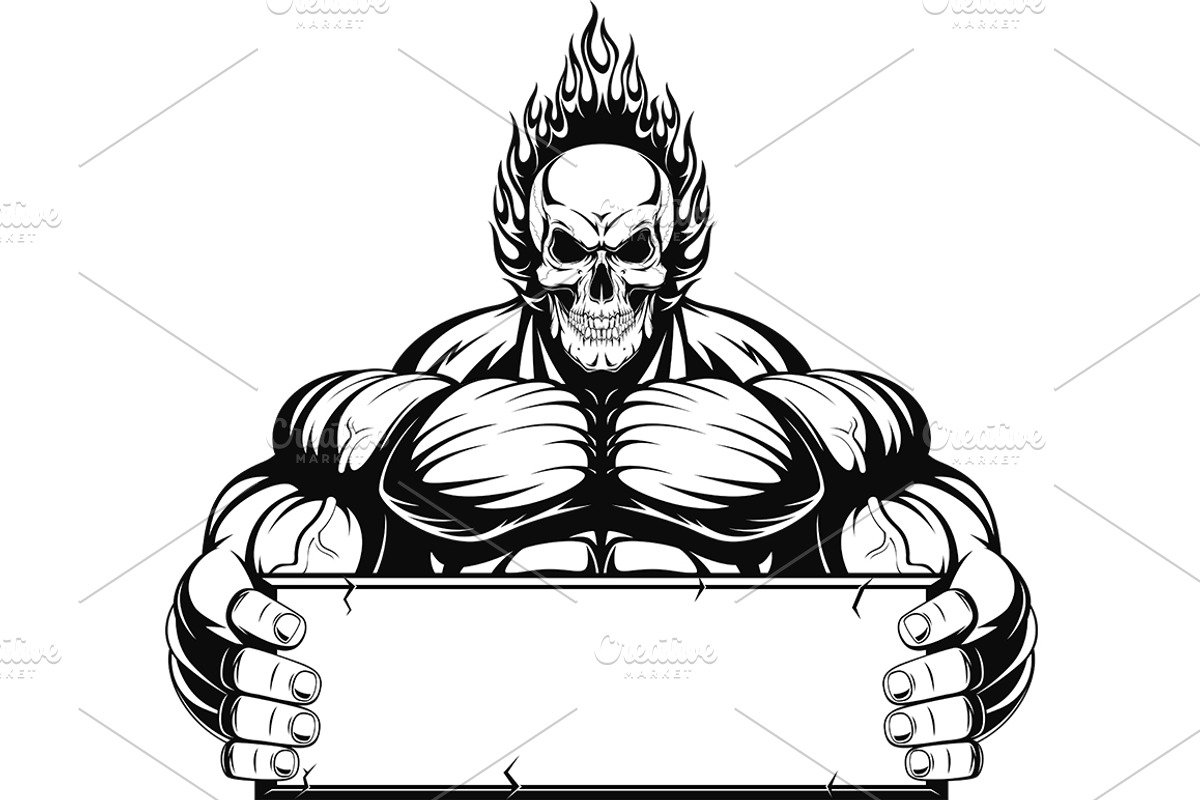 Ghost bodybuilder, a Healthcare Illustration by Mark2000
