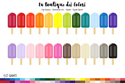 50 Rainbow Popsicle Clipart, an Illustration by La Boutique dei Colori