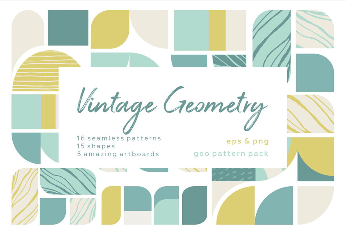Vintage geometry patterns collection | Creative Market