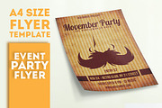 Movember Party Flyer Template, a Flyer Template by KAZ by IanMikraz Studio