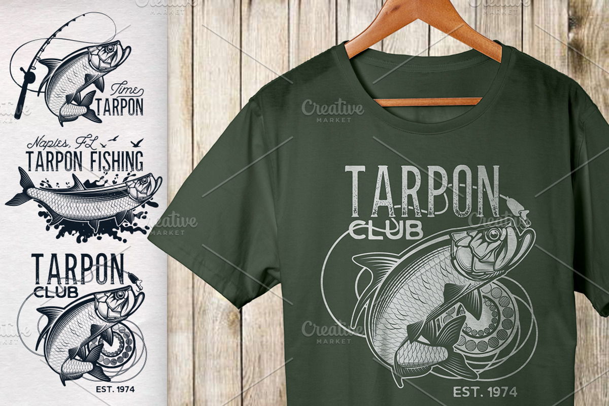 Vintage Tarpon Logo, an Animal Illustration by Moloko88