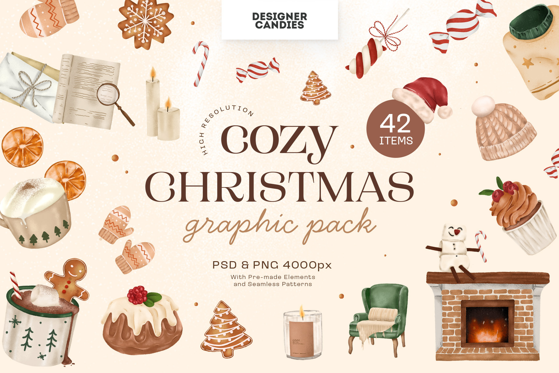 Cozy Christmas Clipart Illustrations, an Object Graphic by DesignerCandies