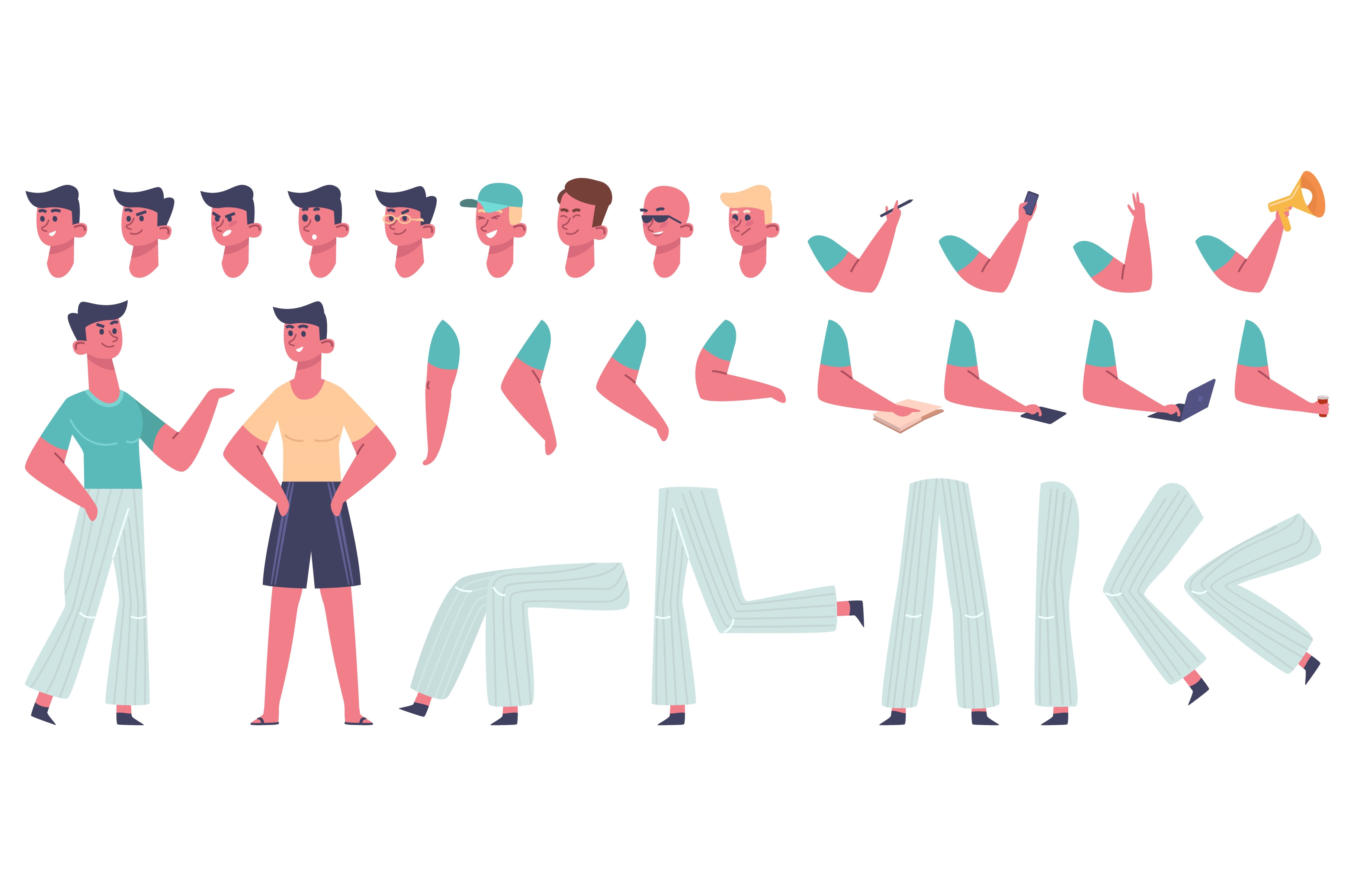 Male character constructor. Man body, a Graphic by winwin.art ...