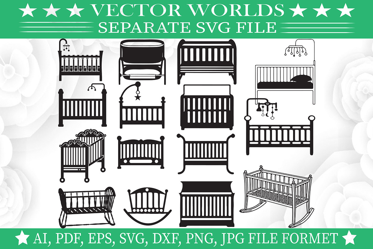 Baby Crib Svg, Crib, Baby Svg, an Object Graphic by VectorWorlds