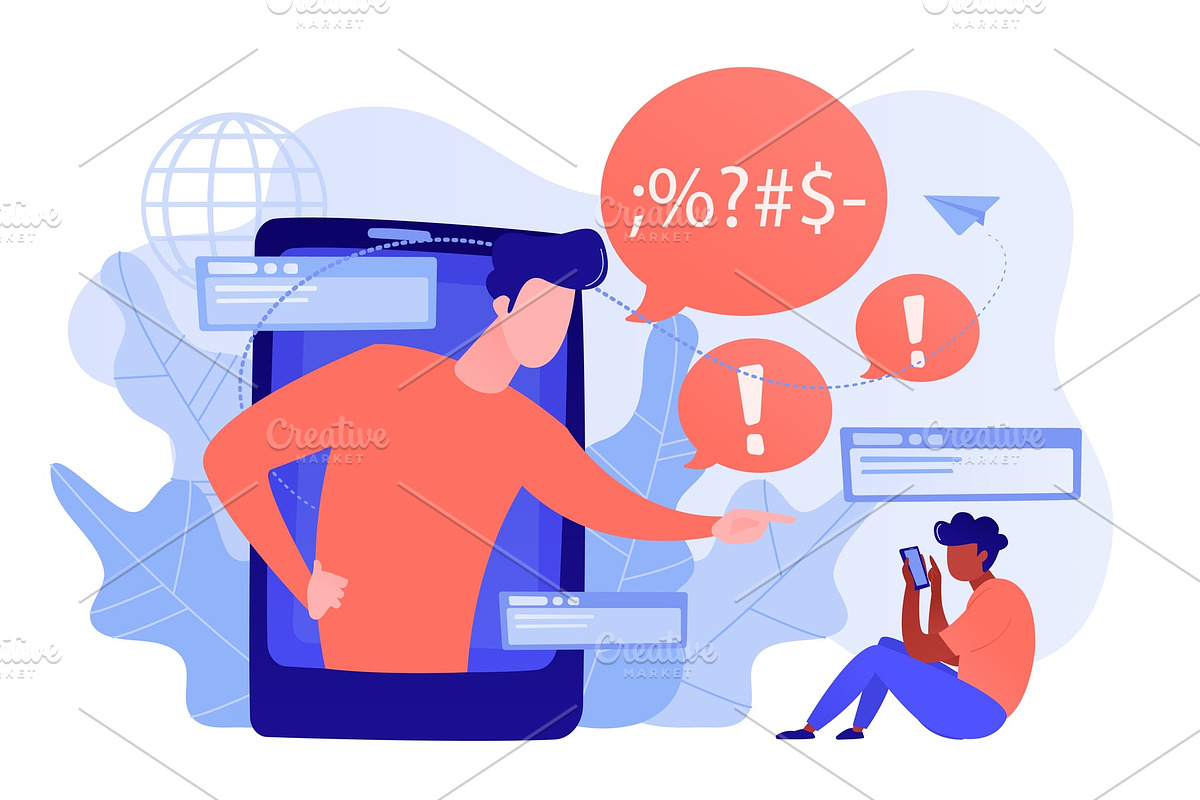 Cyberbullying concept vector, a Technology Illustration by Visual ...