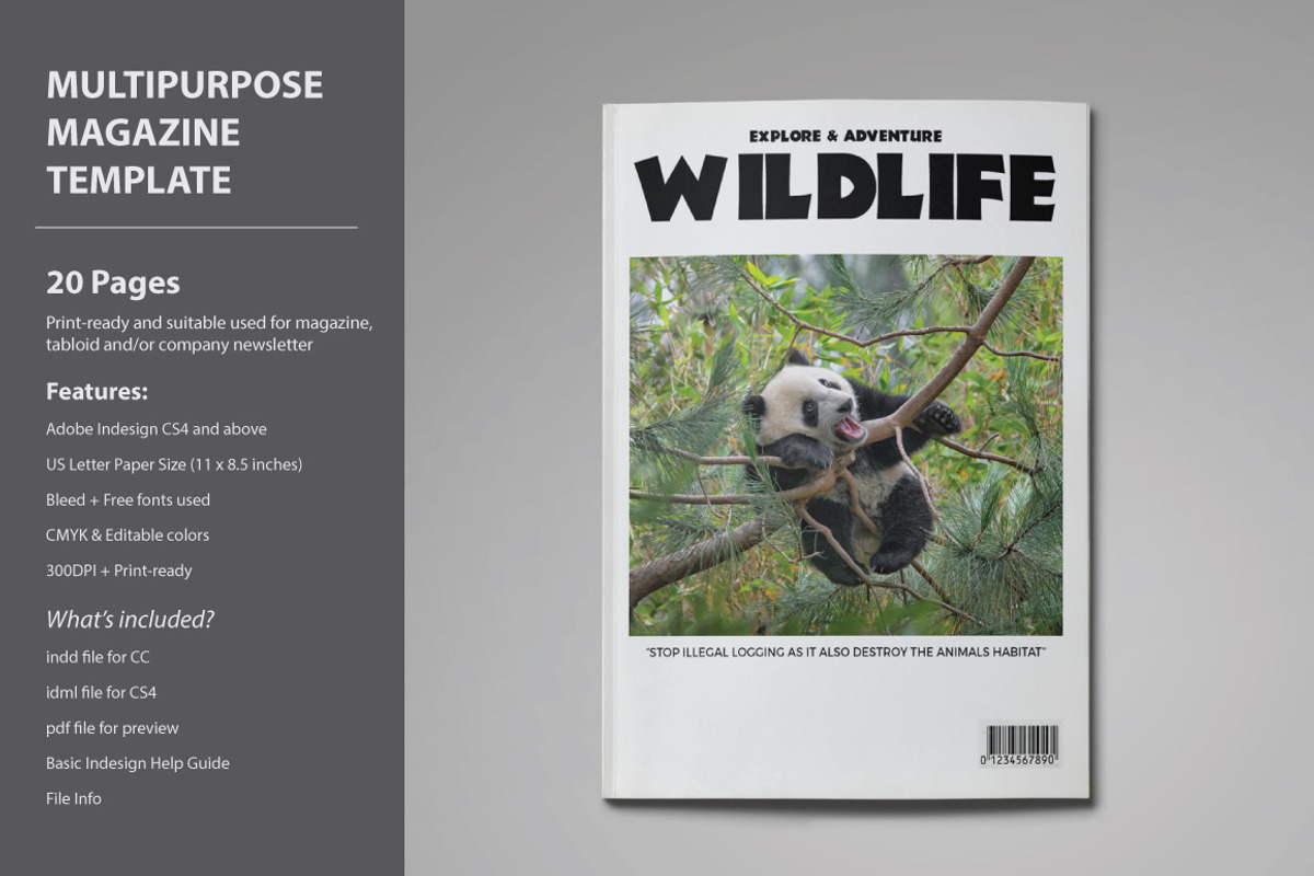 Wildlife Magazine Template, a Magazine Template by voryu