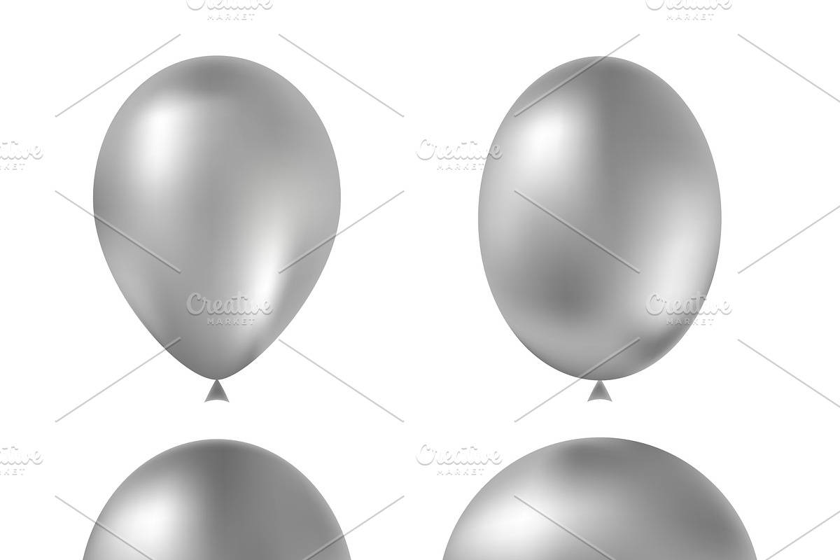 Grey vector balloons, an Object Graphic by Lapka ♥ Shop