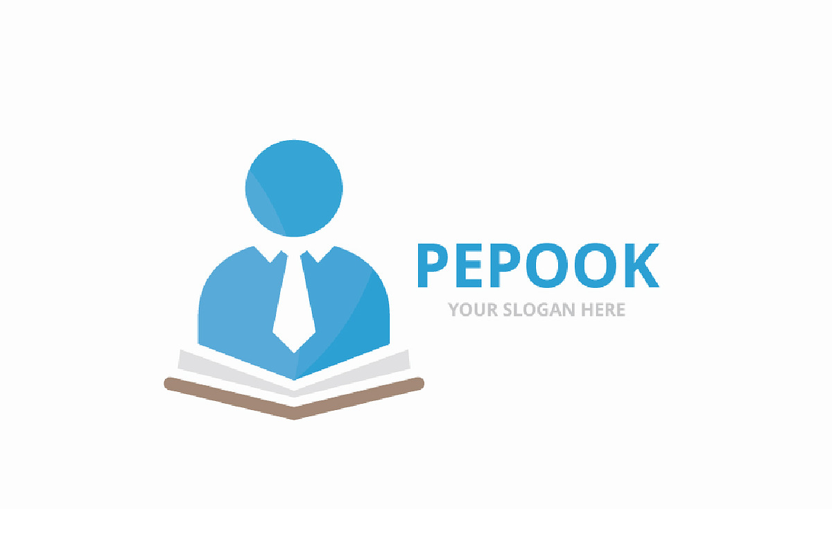 Vector man and open book logo, a Branding & Logo Template by GraphiShop