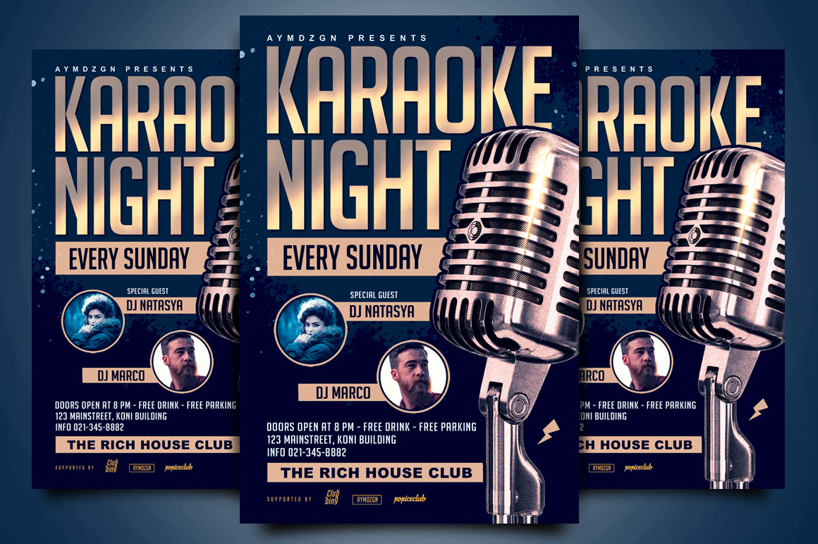 Karaoke Flyer, a Flyer Template by AyumaDesign